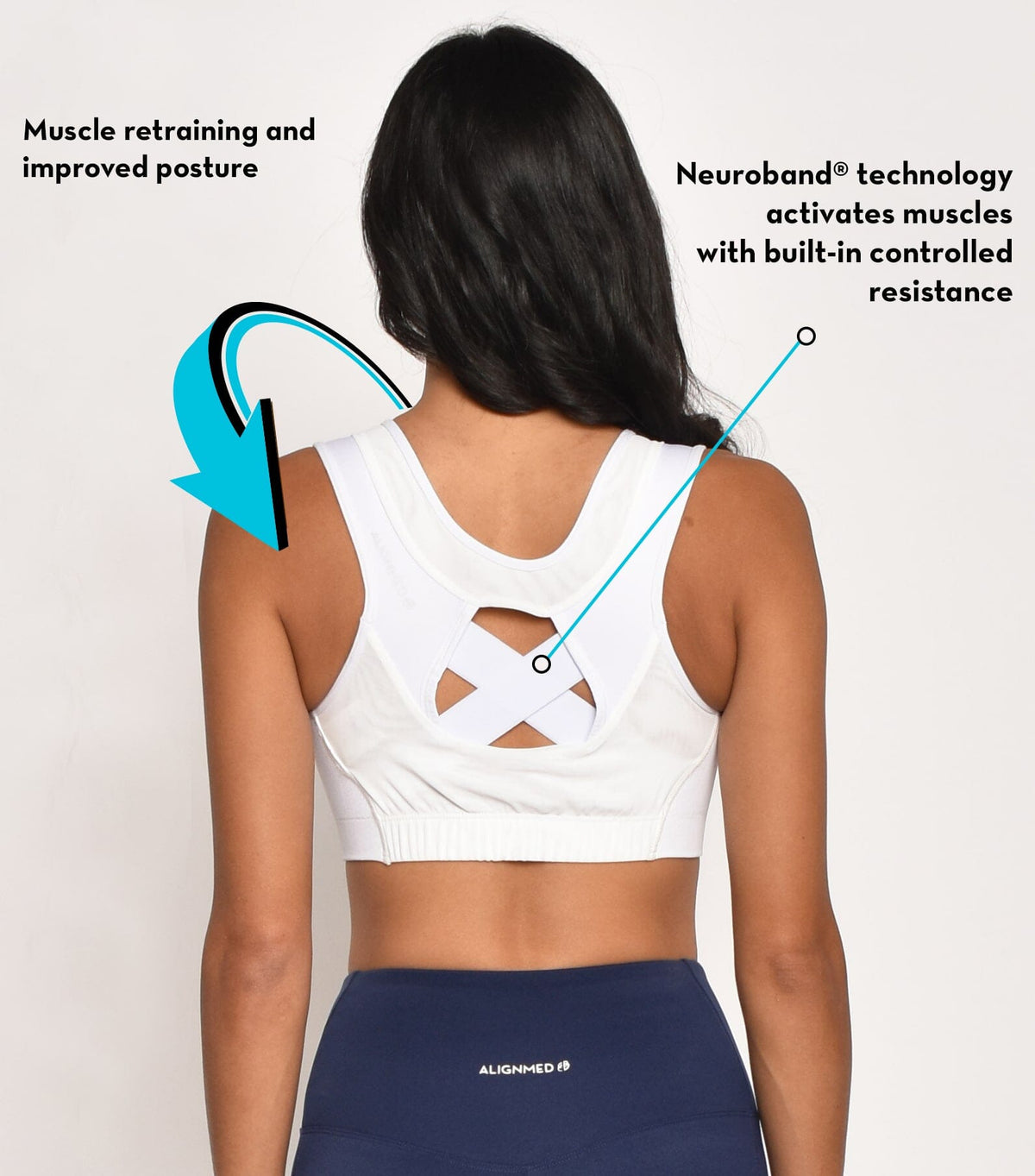 AlignMe Zipper Posture Sports Bra For Women - Alignmed